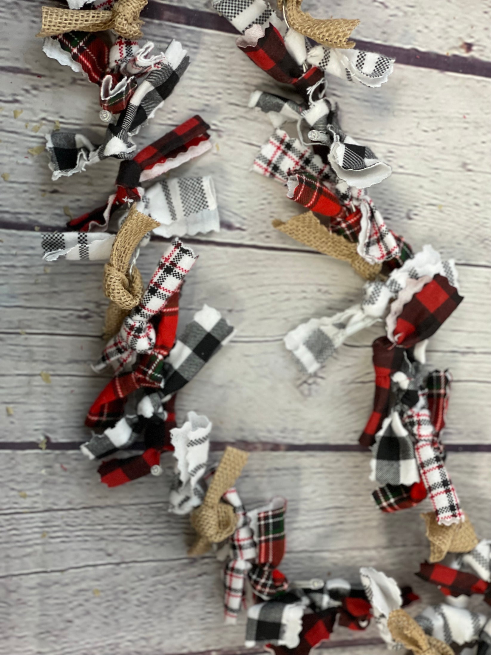 Extra Long Christmas Garland | Fabric Lighted Garland | Burlap Christm ...