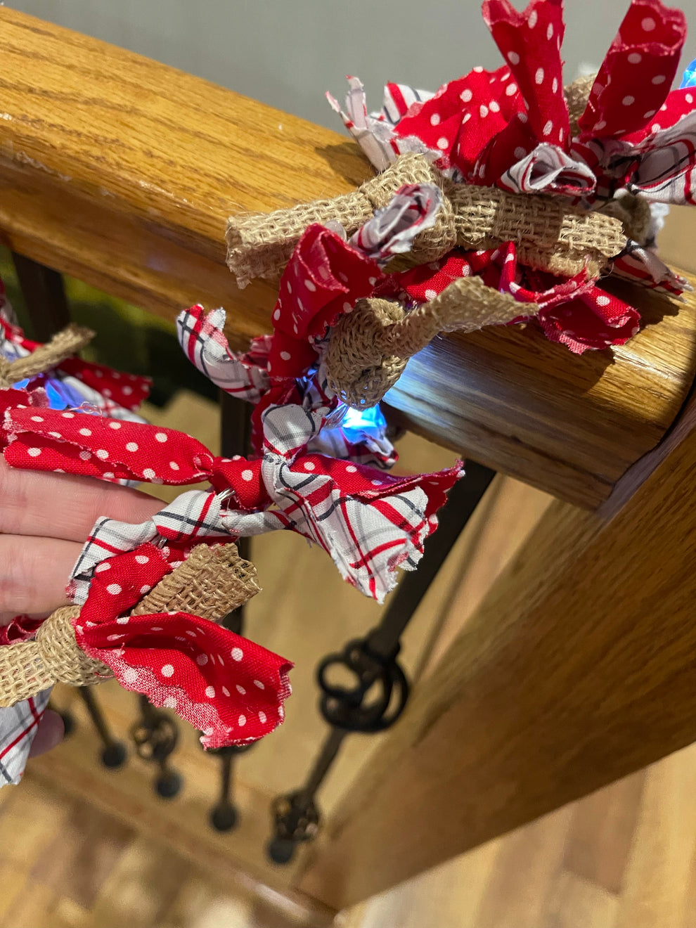 Extra Long Christmas Garland | Fabric Lighted Garland | Burlap Christm ...