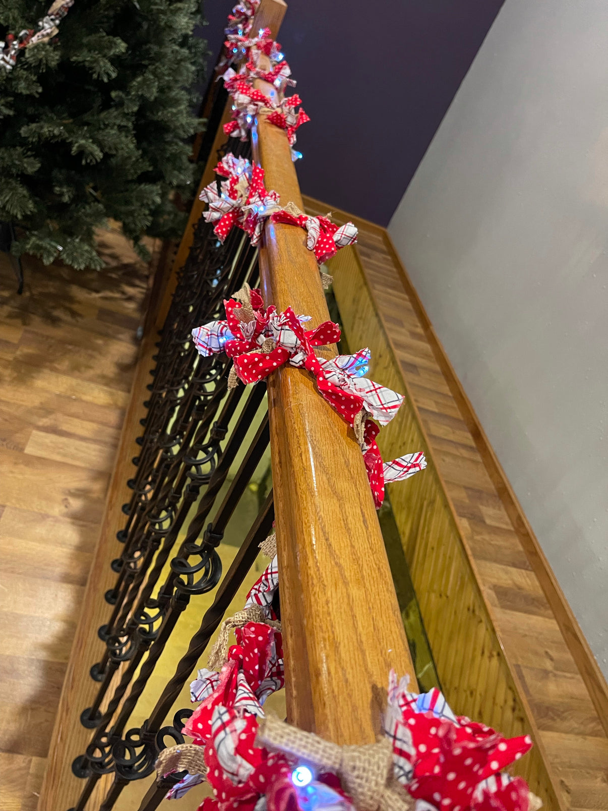 Extra Long Christmas Garland | Fabric Lighted Garland | Burlap Christm ...