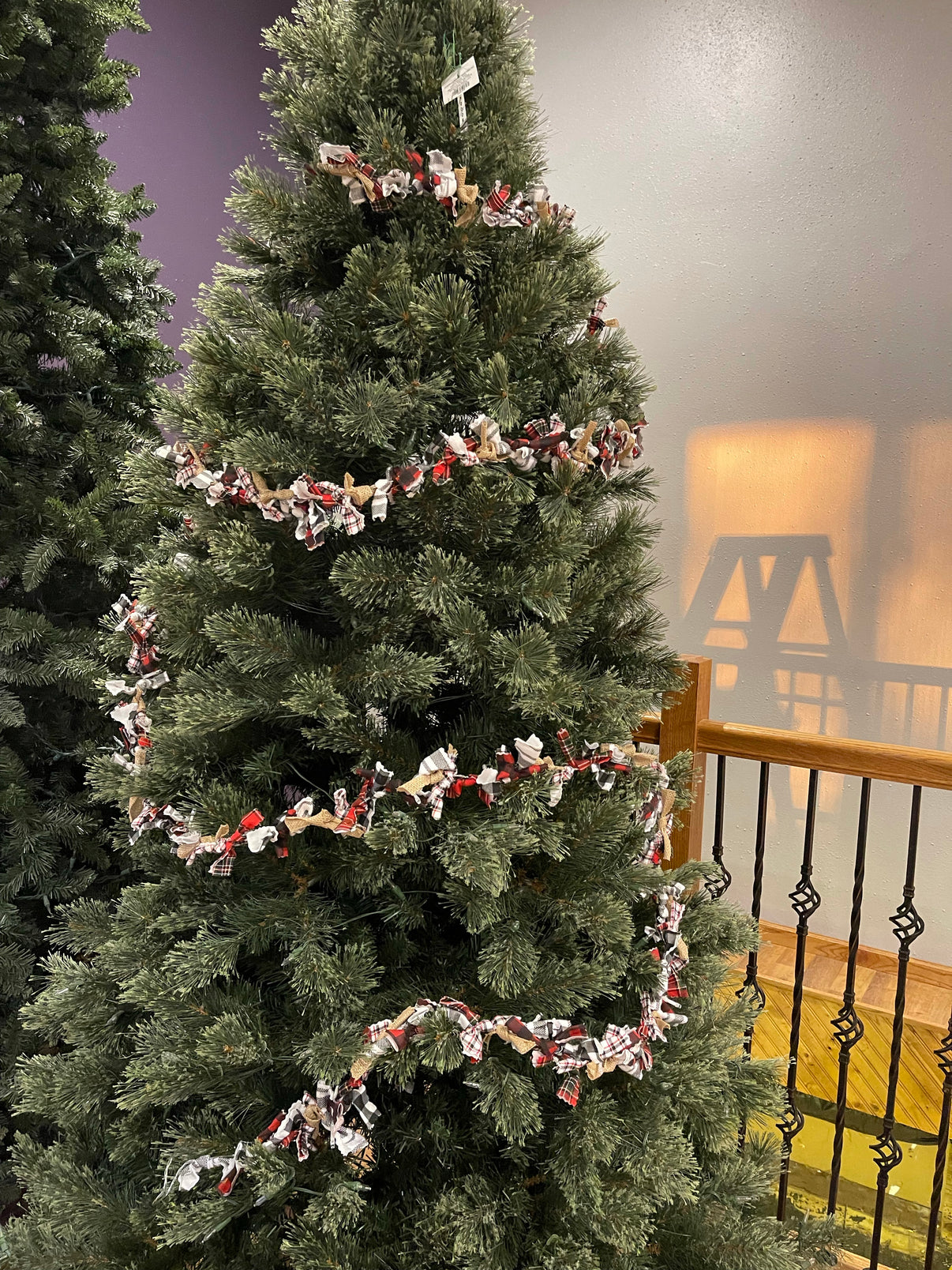 Extra Long Christmas Garland | Fabric Lighted Garland | Burlap Christm ...